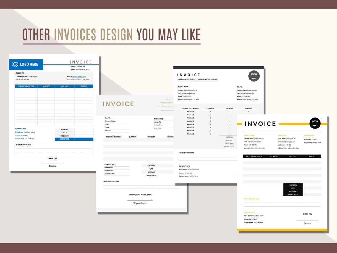 Basic Invoice Template for Small Business, Customer Invoice, Proforma ...