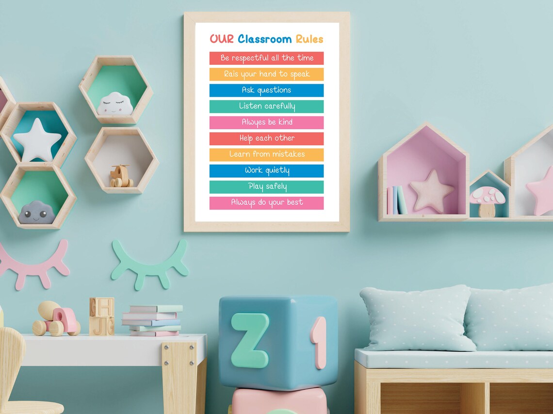 Digital Classroom Rules Poster Classroom Sign Educational - Etsy