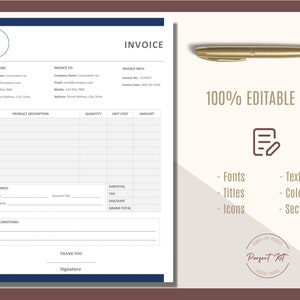 Blue Invoice Template, Word Invoice, Business Invoice Template, Payment ...