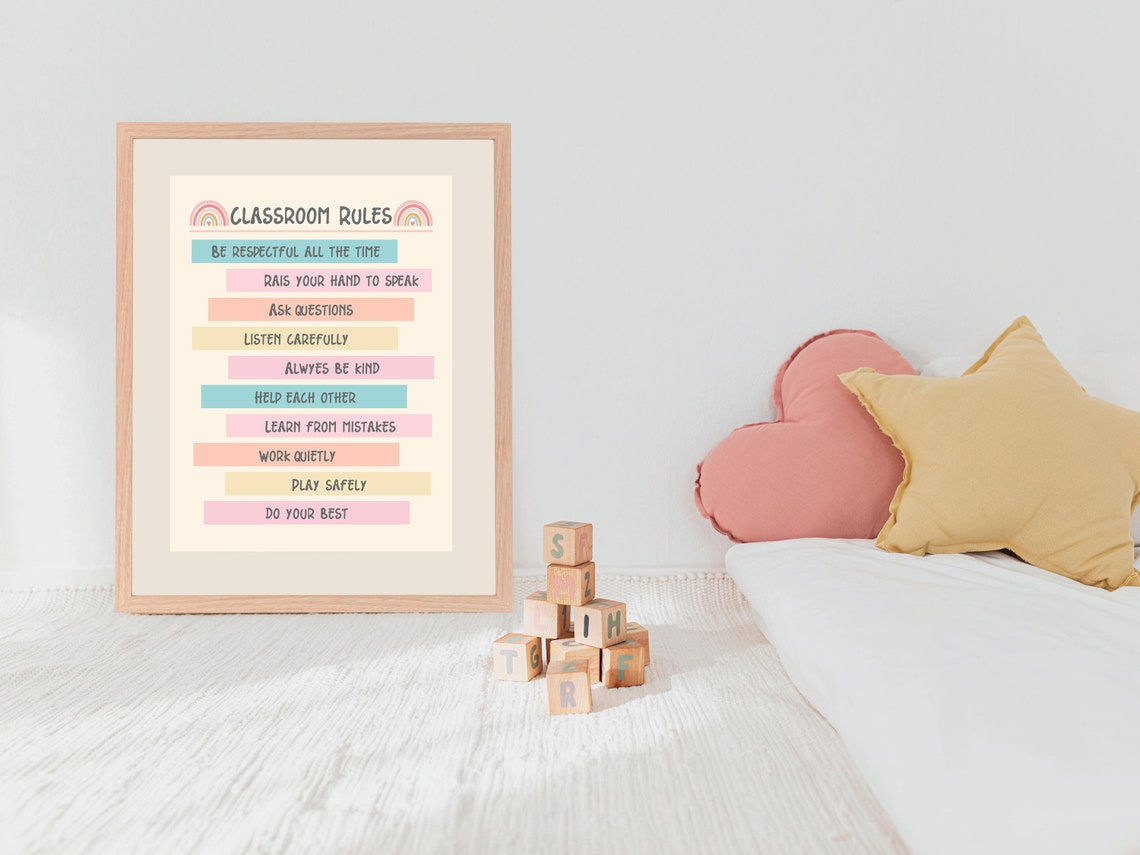 Classroom Rules Poster, Classroom Sign, Educational Learning Poster ...