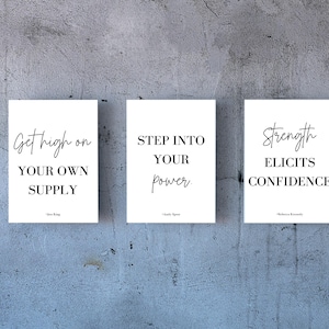 Gym Quotes for the Wall, Set of 8 Exercise Room Decor, Gym Printable ...