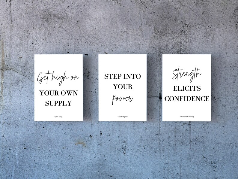 Gym Quotes for the Wall, Set of 8 Exercise Room Decor, Gym Printable ...