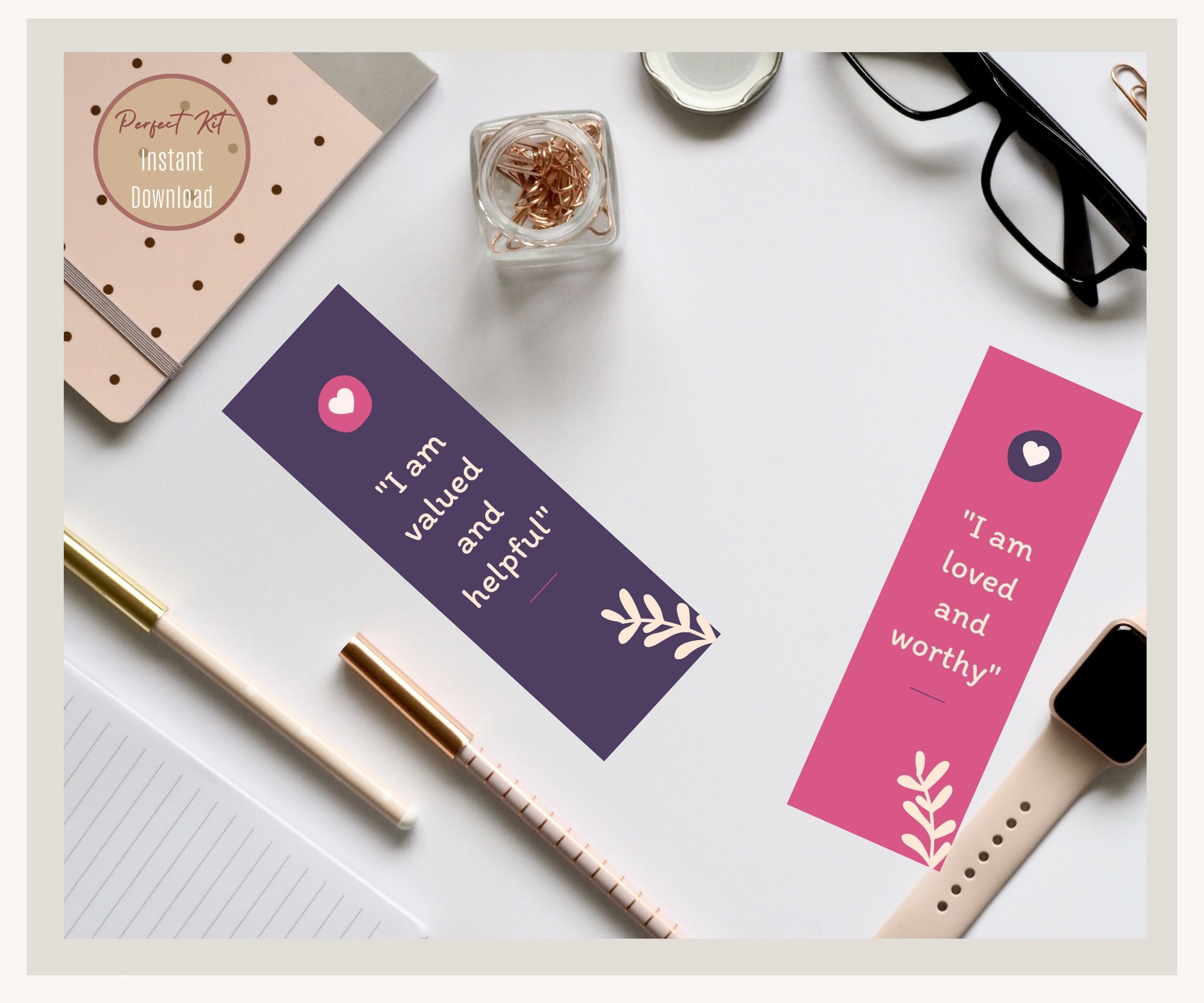 Positive Affirmations Bookmarks, Printable Inspiring Bookmarks ...
