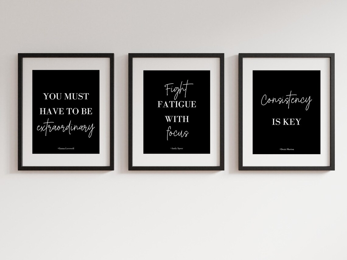 Gym Decor Wall Art, Set of 8 Exercise Room Decor, Gym Printable Wall ...
