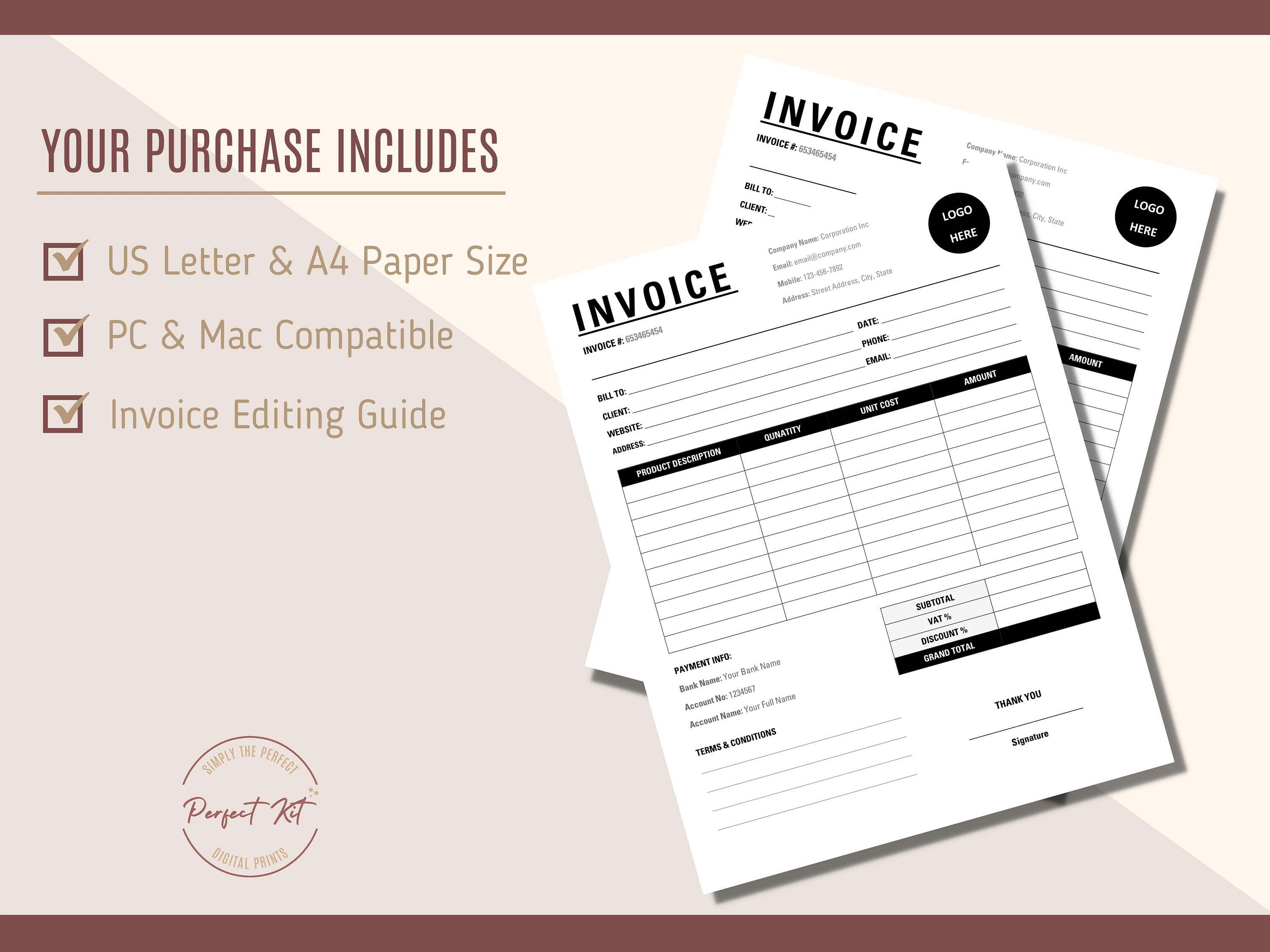 Invoice Template Word, Customer Invoice, Basic Invoice Template ...