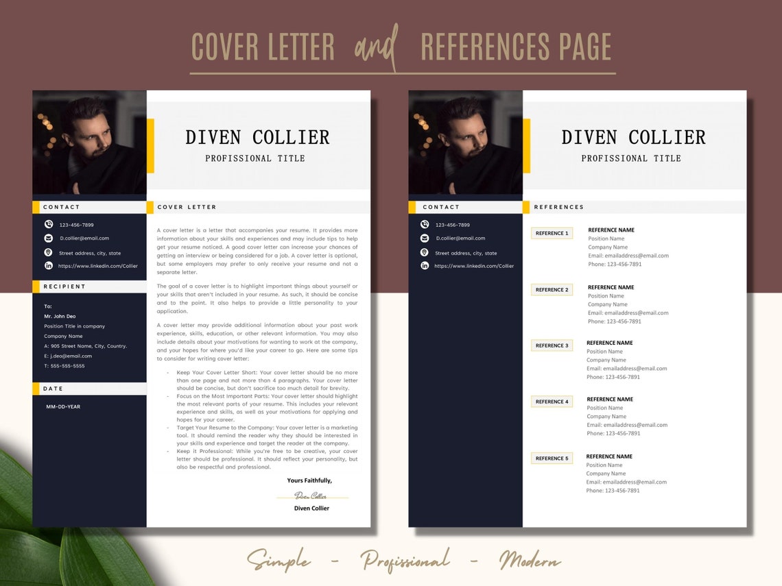 Project Manager Resume Modern Resume for Men Professional - Etsy