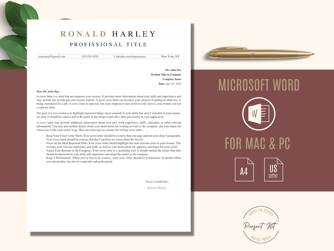 ATS Friendly Resume, Ata Resume Word, Ats Resume and Cover Letter, ATS ...