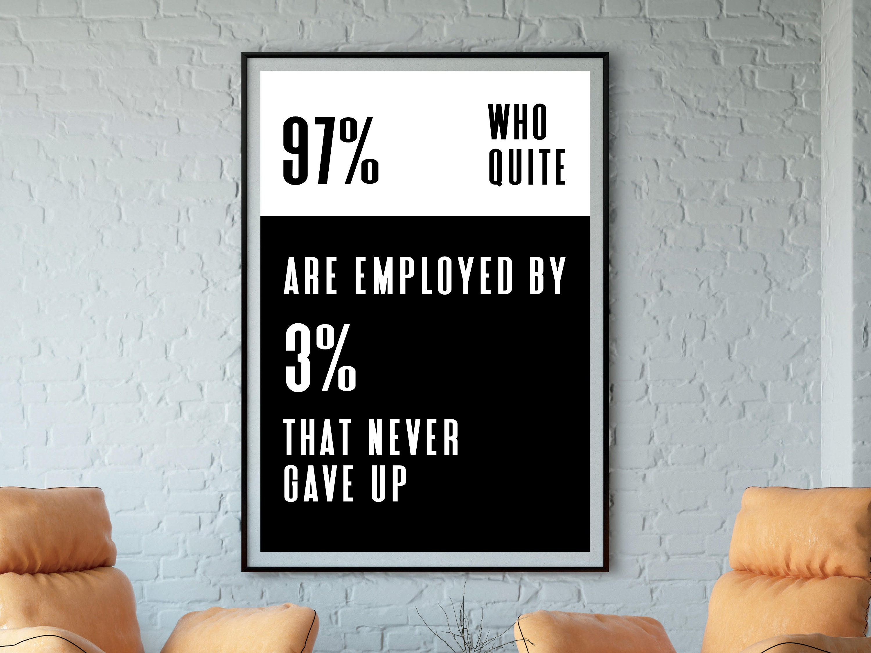 97 Who Quit Are Employed by the 3% That Never Gave up Motivational Wall ...