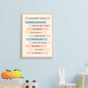 Classroom Rules Poster, Classroom Sign, Educational Learning Poster ...