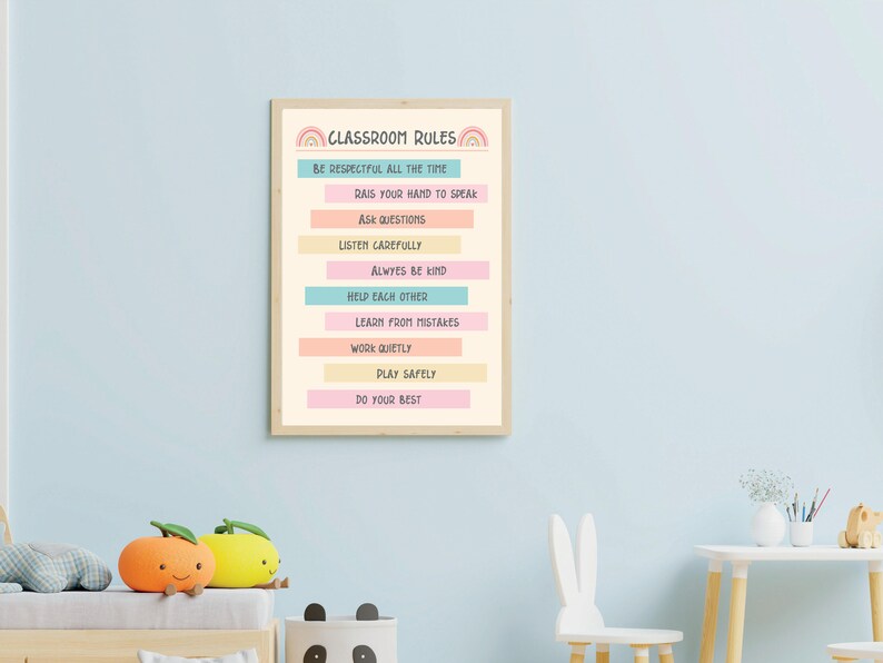 Classroom Rules Poster, Classroom Sign, Educational Learning Poster ...