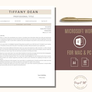ATS Resume Template Word, Resume and Cover Letter, ATS Friendly Resume ...