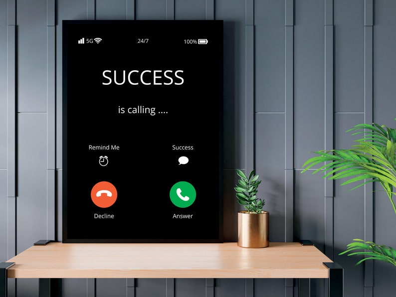 Success is Calling You Motivational Wall Art, Motivational Wall Art for ...