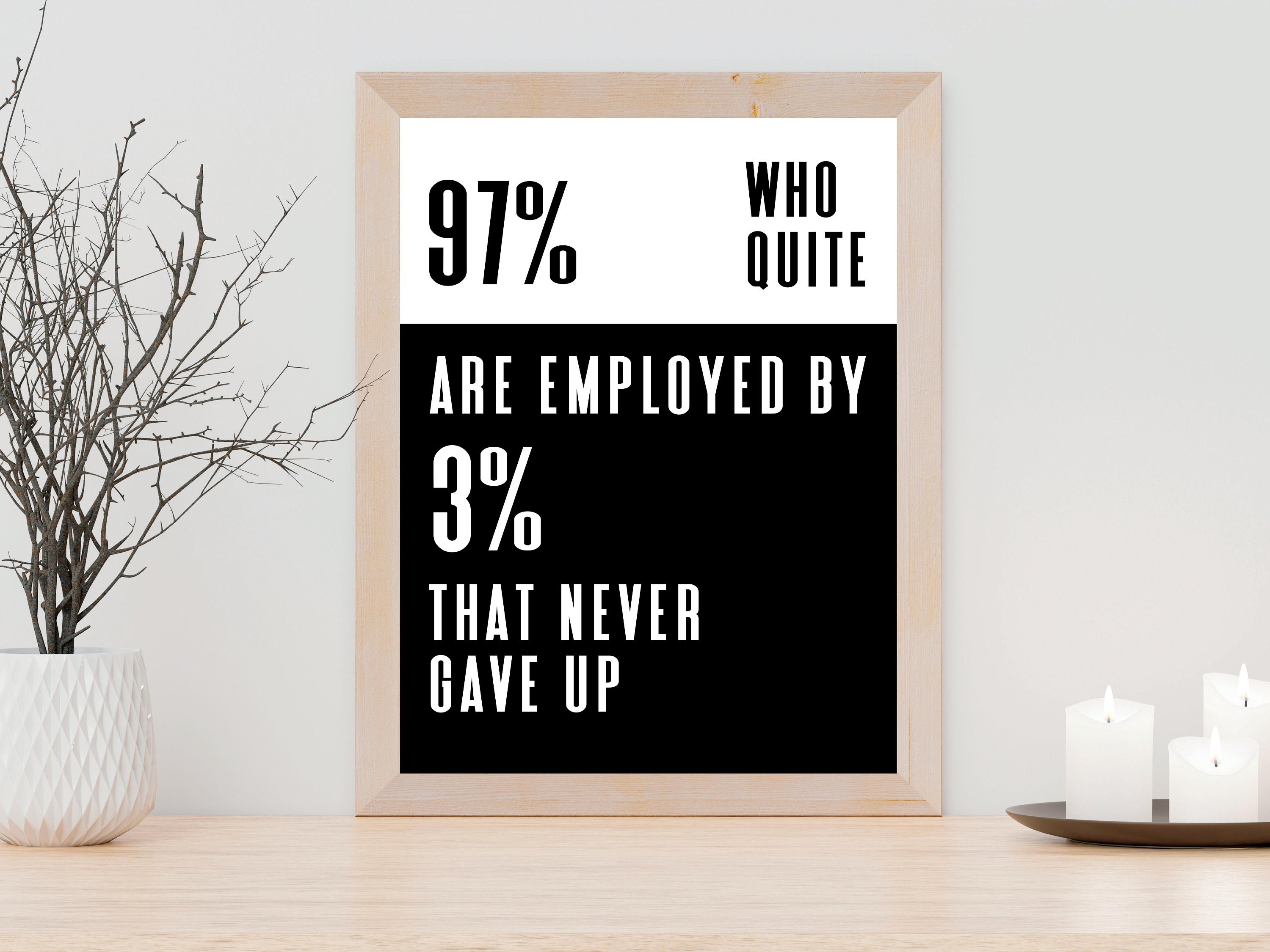97 Who Quit Are Employed by the 3% That Never Gave up Motivational Wall ...