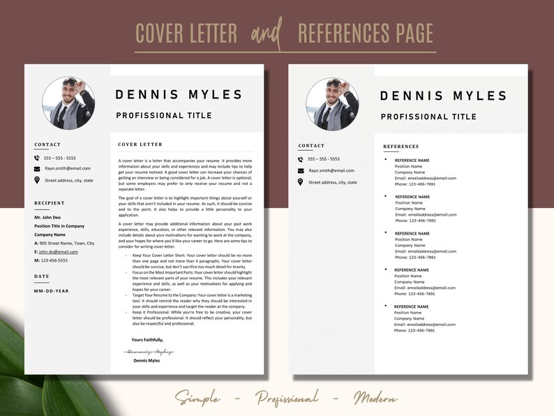Resume Template With Photo, Two Pages Resume, Master Resume ...