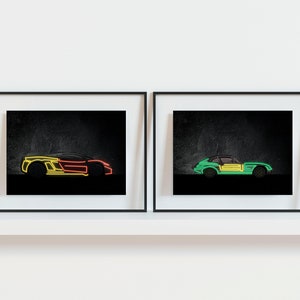 Cars Poster for Teenage Boys, Digital Neon Sign, Teen Boys Gift, Boy ...