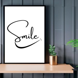 Smile Printable Art, Room Decor, Apartment Decor, Modern Wall Art ...