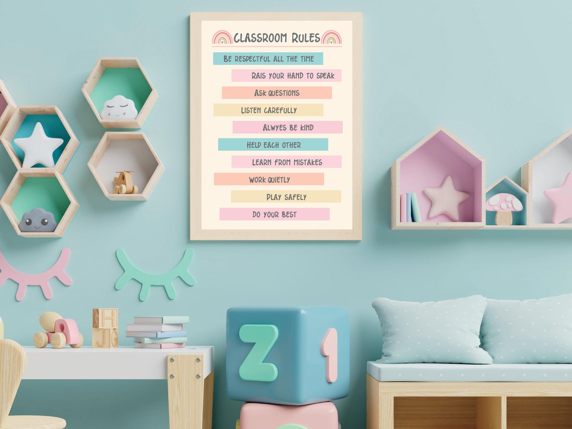 Classroom Rules Poster, Classroom Sign, Educational Learning Poster ...