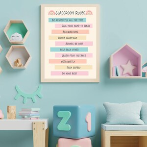 Classroom Rules Poster, Classroom Sign, Educational Learning Poster ...