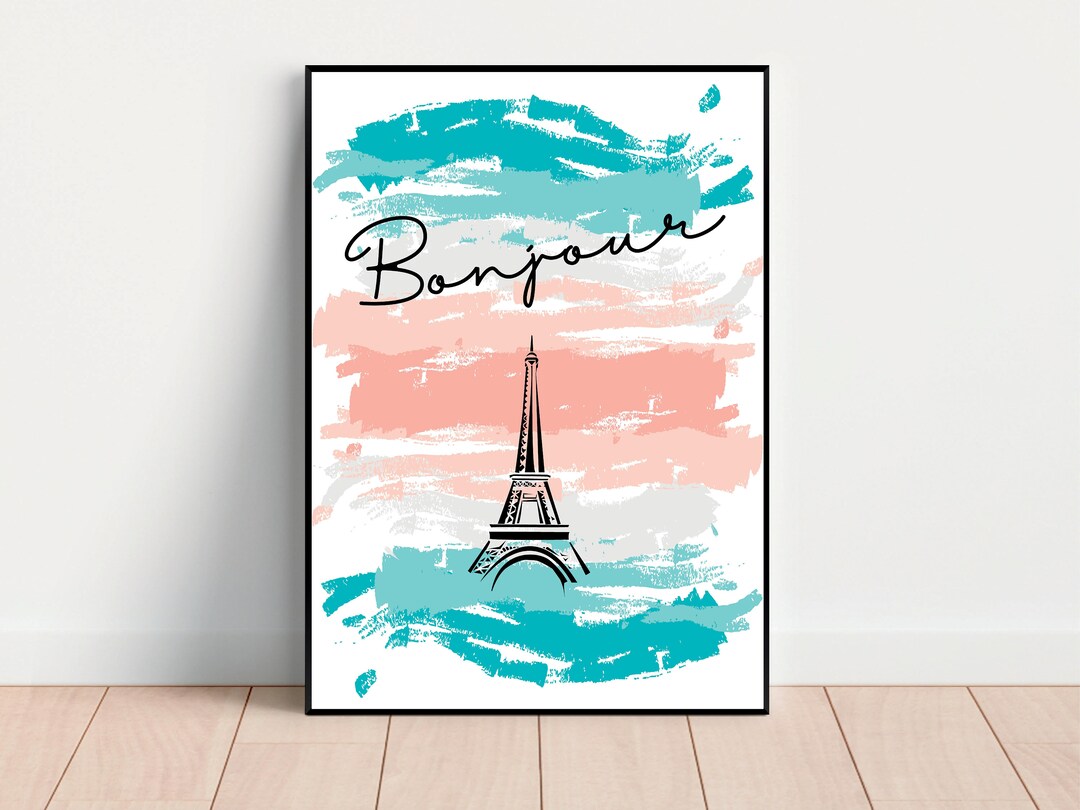 Bonjour Quote Print Bonjour Poster French Phrase Print - Etsy