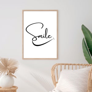 Smile Printable Art, Room Decor, Apartment Decor, Modern Wall Art ...