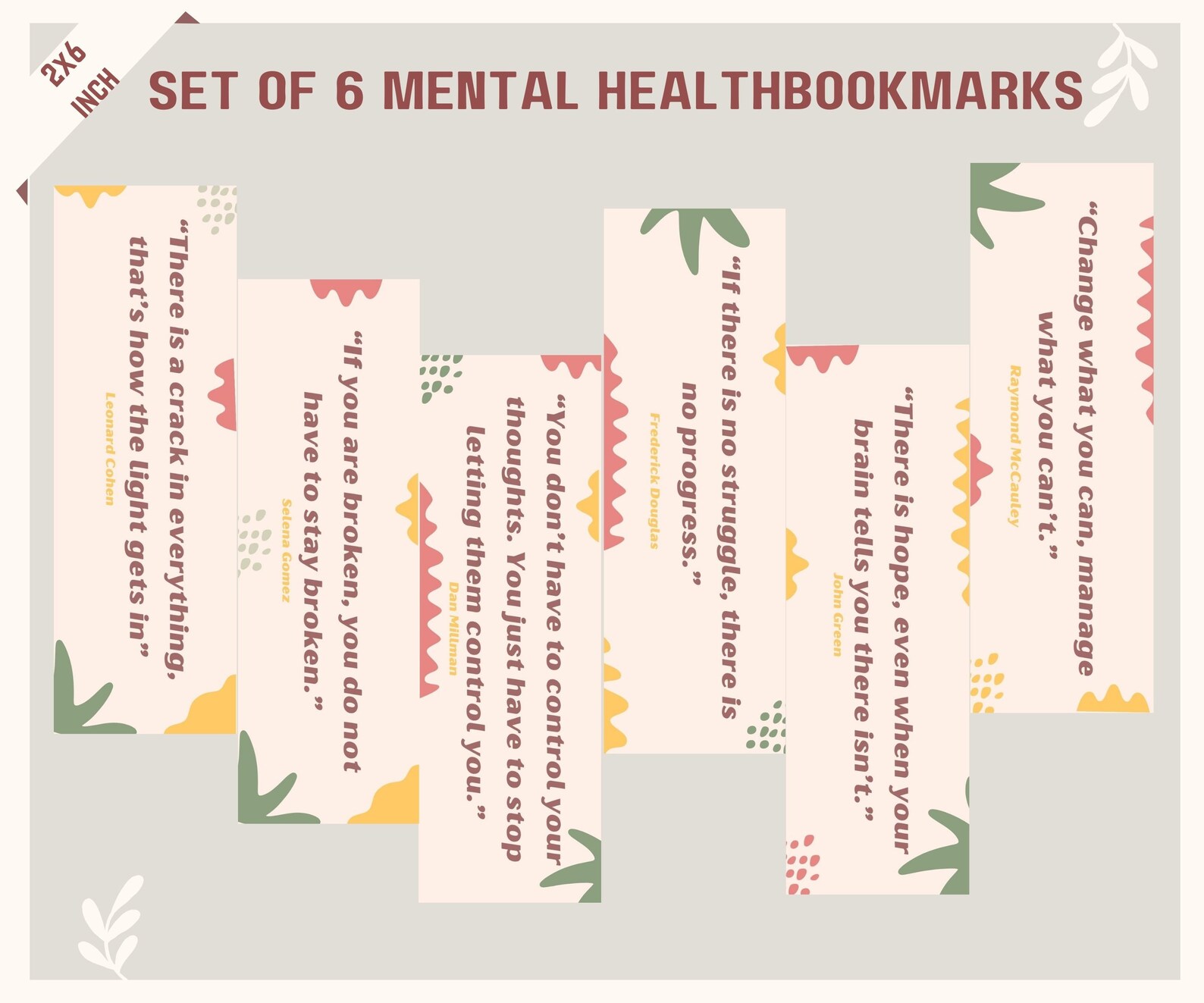 Mental Health Bookmarks for Book Lover, Mental Health Awareness ...