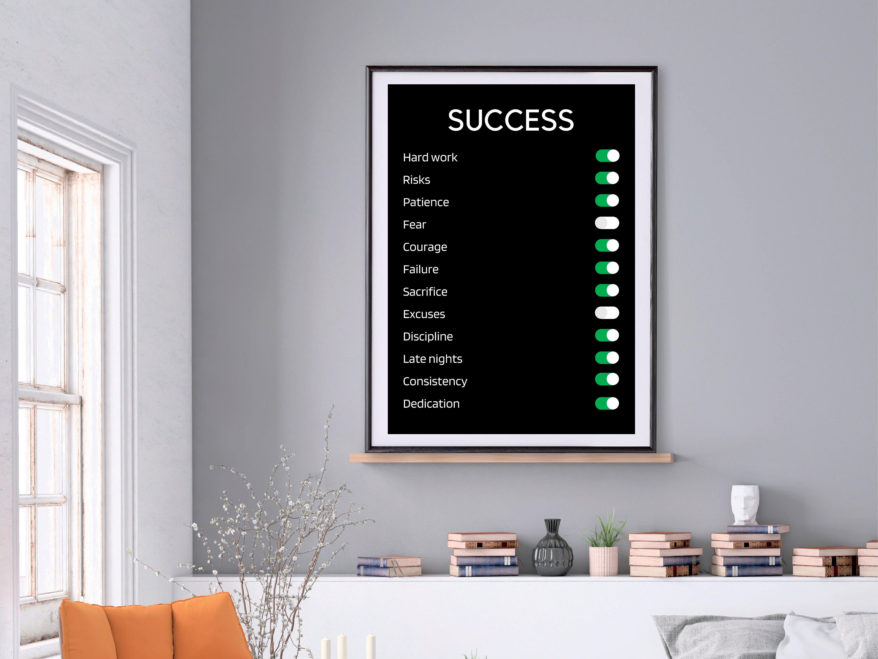 Success Inspirational Quote Print Wall Art, Entrepreneur Success Wall ...