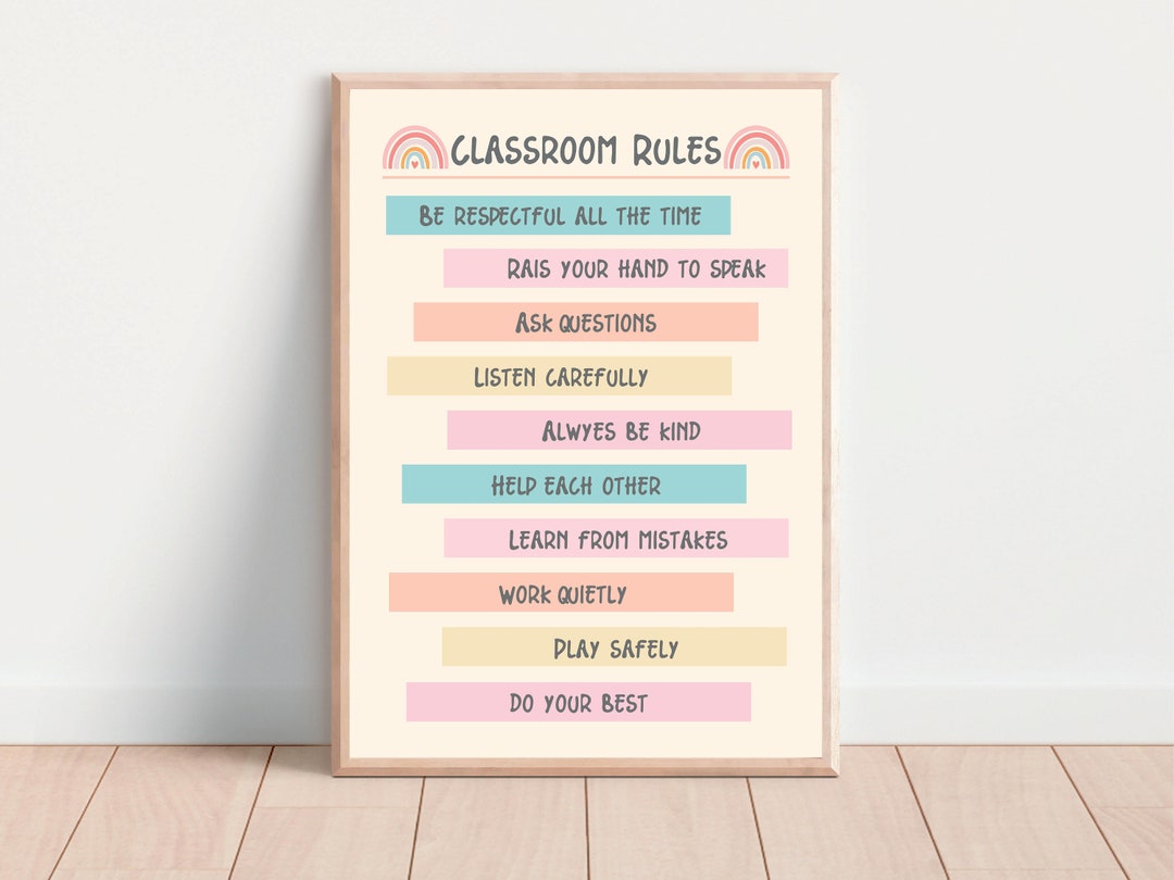 Classroom Rules Poster, Classroom Sign, Educational Learning Poster ...