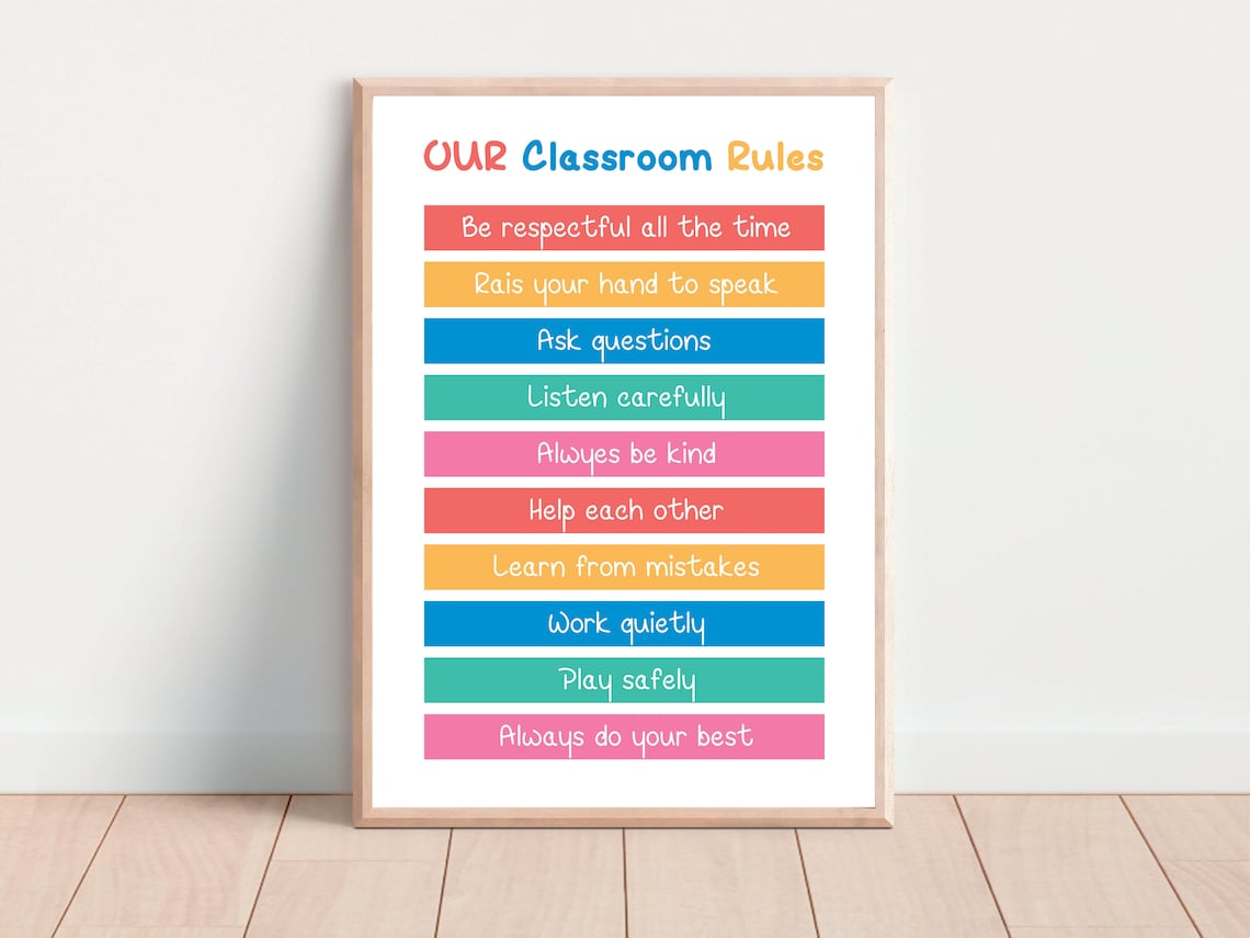 Digital Classroom Rules Poster Classroom Sign Educational - Etsy