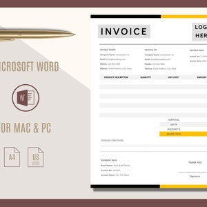 Invoice Template With Logo, Commercial Invoice, Clean Invoice Template ...