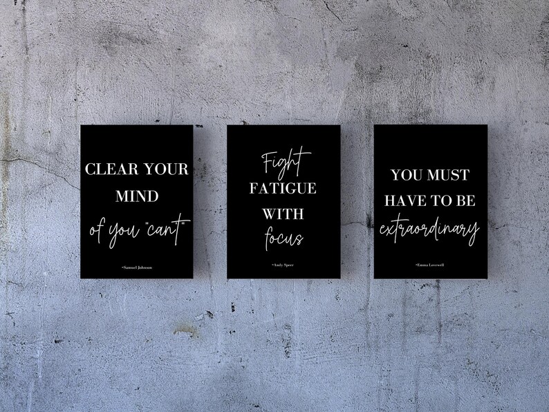 Gym Decor Wall Art, Set of 8 Exercise Room Decor, Gym Printable Wall ...