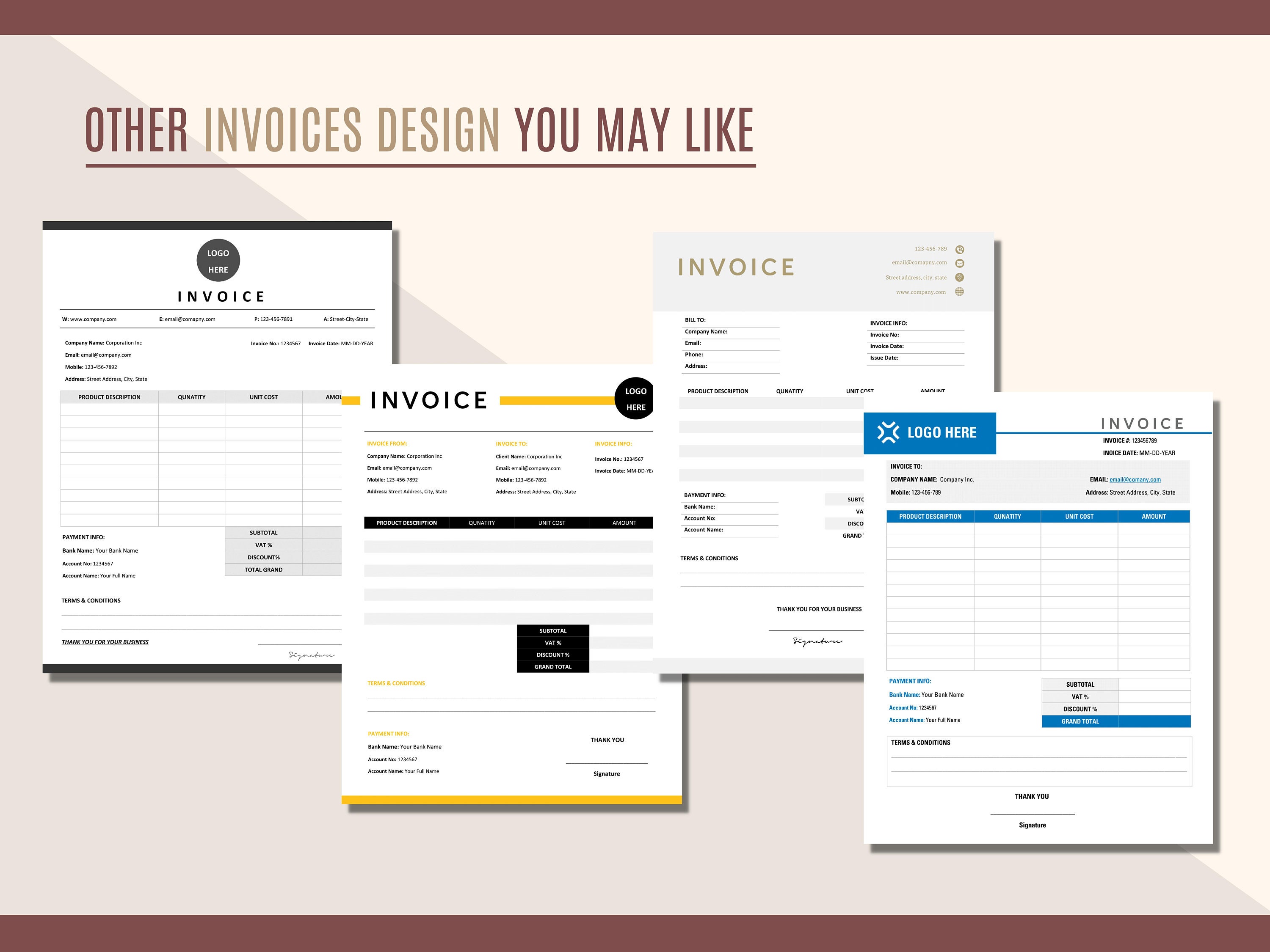Invoice Template Word, Customer Invoice, Basic Invoice Template ...