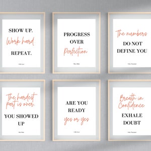 Exercise Room Decor, Set of 8 Gym Decor Wall Art (red Theme), Gym Decor ...