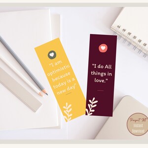 Positive Affirmations Bookmarks, Printable Inspiring Bookmarks ...