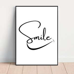 Smile Printable Art, Room Decor, Apartment Decor, Modern Wall Art ...