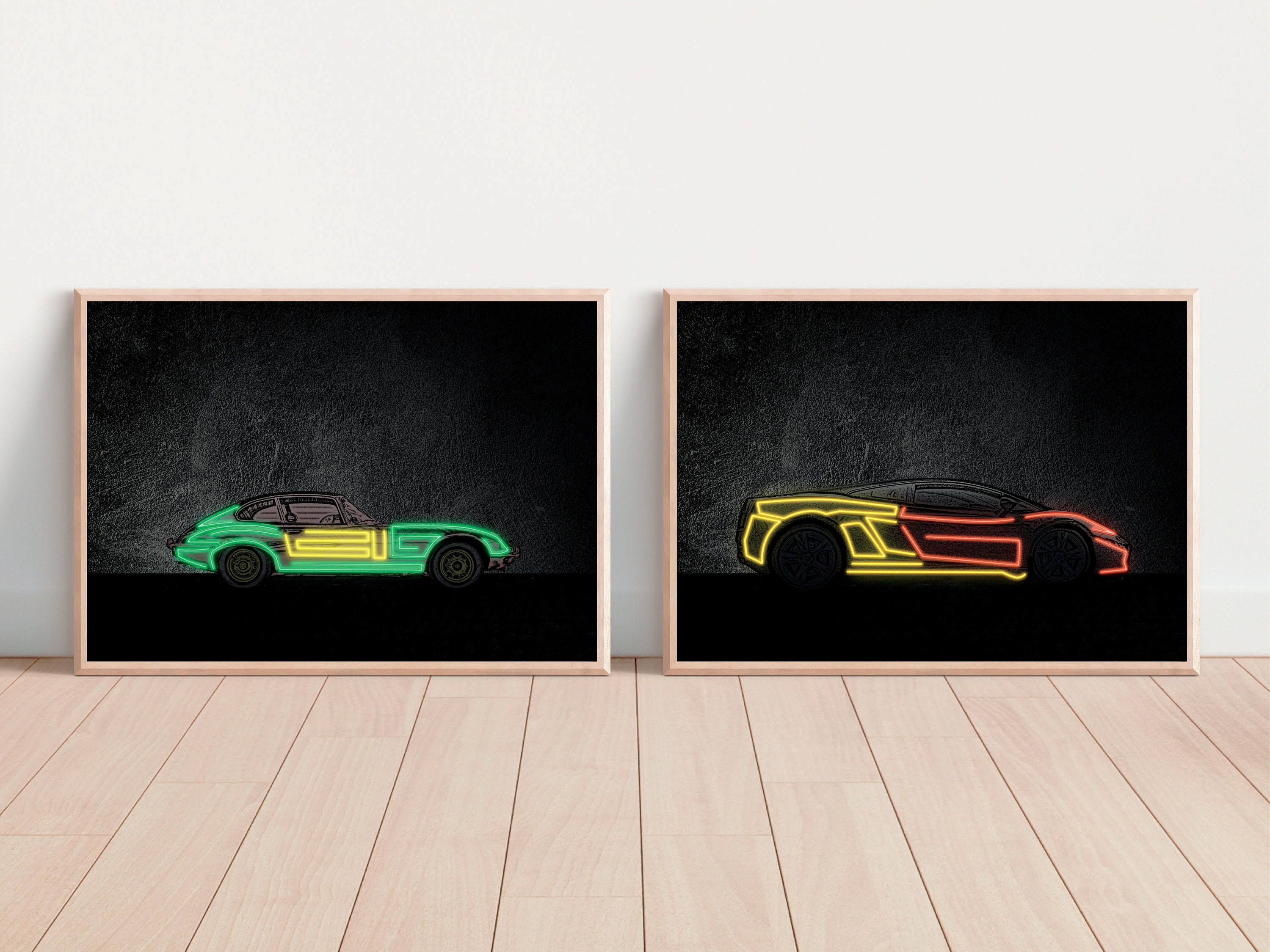 Cars Poster for Teenage Boys, Digital Neon Sign, Teen Boys Gift, Boy ...