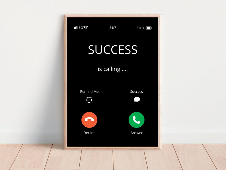 Success is Calling You Motivational Wall Art, Motivational Wall Art for ...