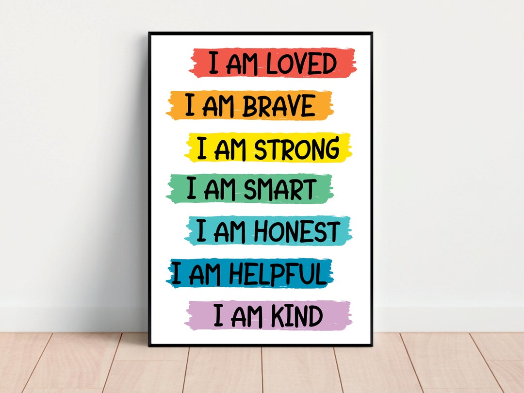 Affirmation Sign for Kids, Classroom Affirmation Poster, Nursery ...