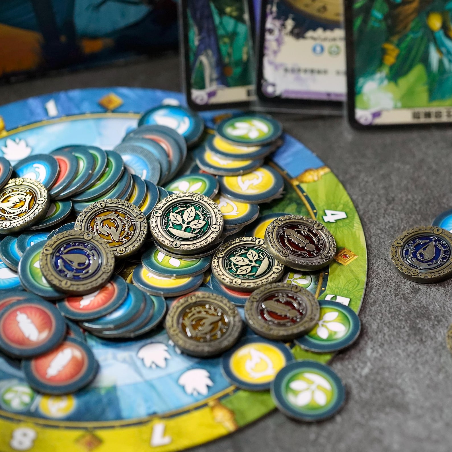 Four Elements Board Game Counters | Metal Alloy Tokens | Antique Gold ...