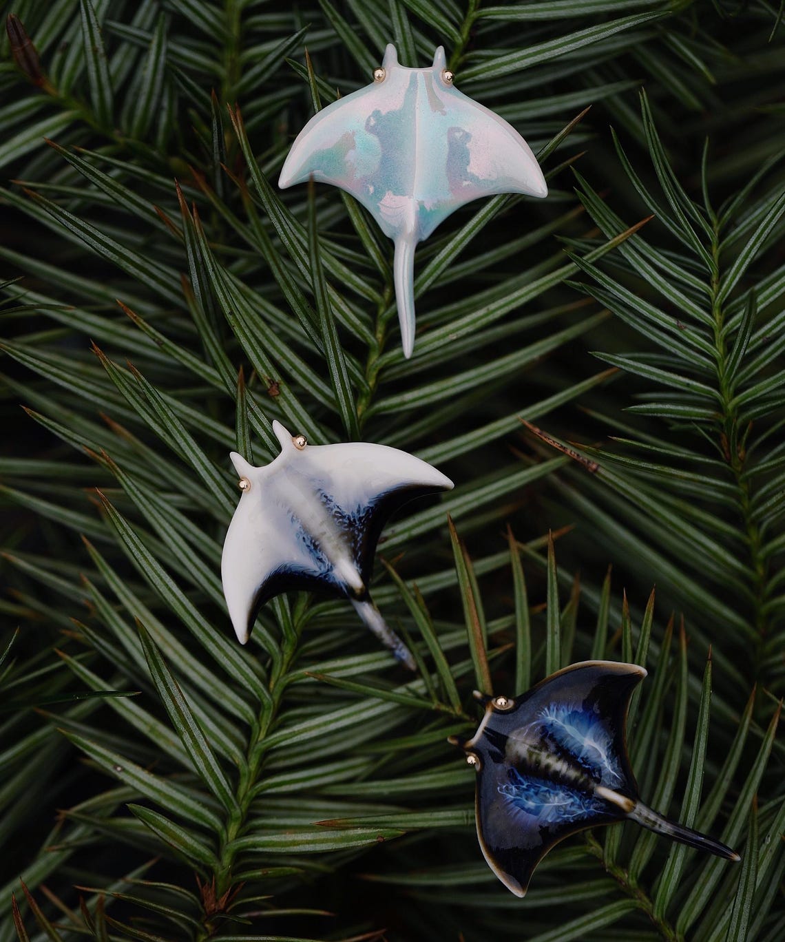 YIHE Ceramic Brooches "manta Ray" Handmade Jewelry Nature Love ...