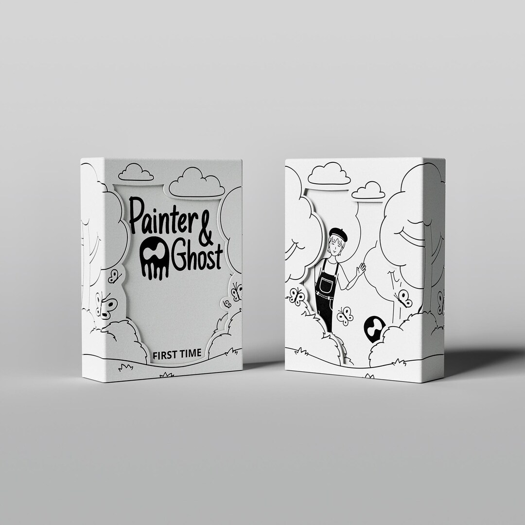 Painter & Ghost Playing Cards Comic Art Poker in Black and White ...
