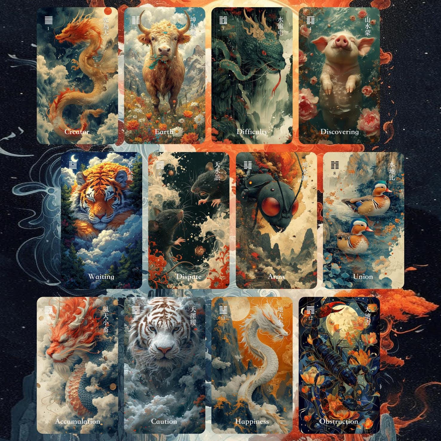 I-ching Oracle Dragon Edition | Mythological Creatures | Traditional ...