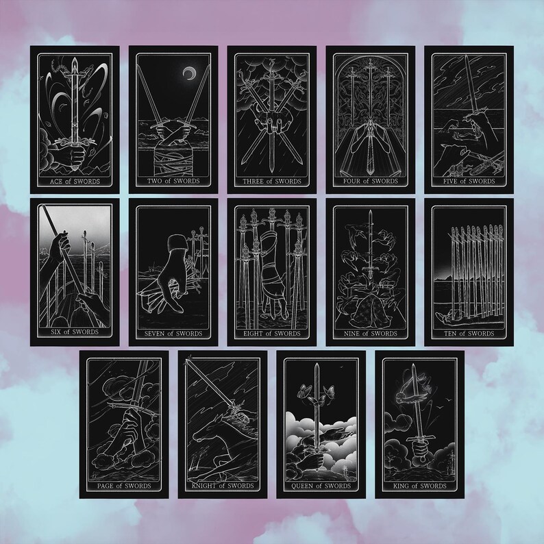Tarot of Hand: Rider-waite for Advanced Readers, B&W Line Art, 3 ...
