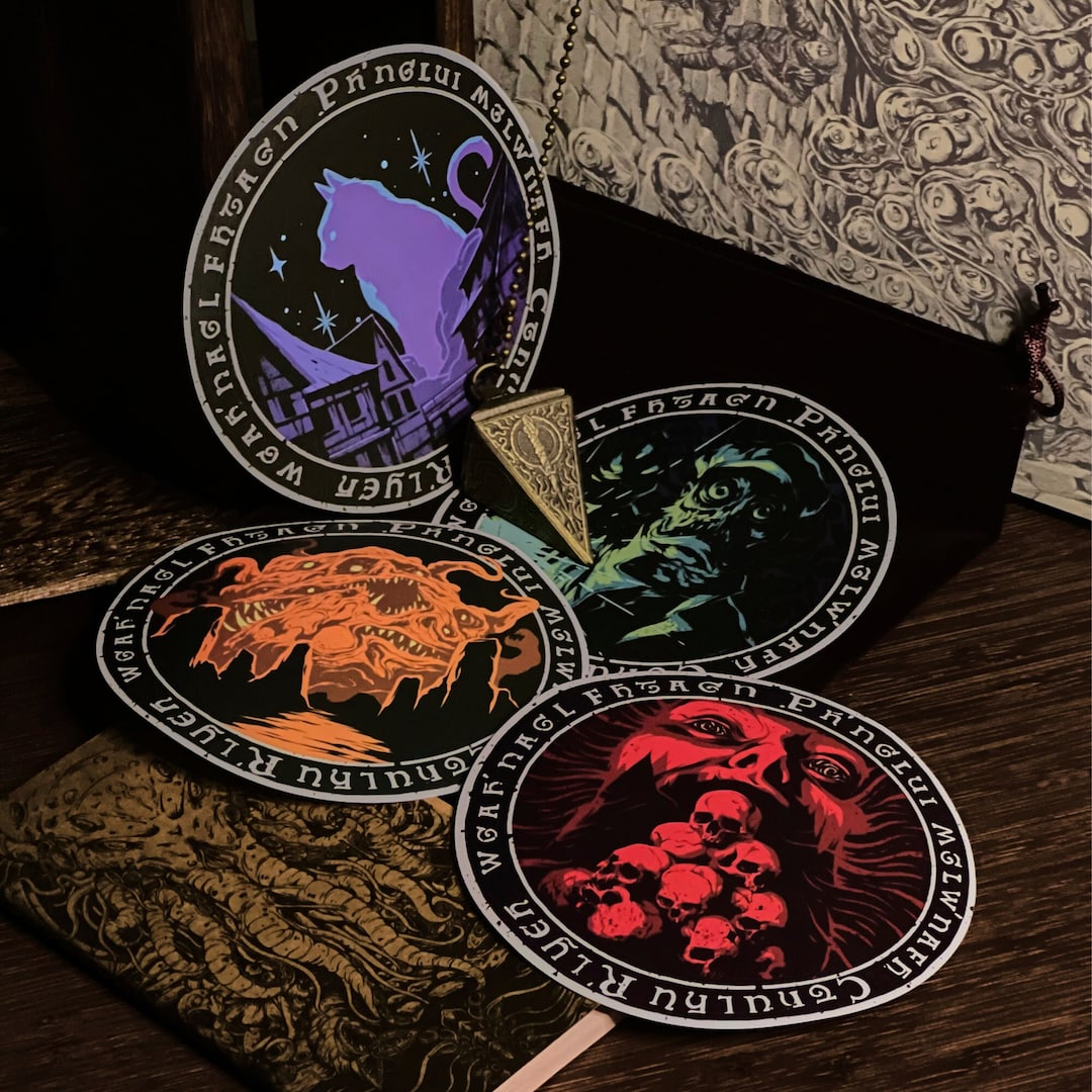 Cthulhu Mythos PVC Vinyl Stickers | 12pc | Story of H.P. Lovecraft ...