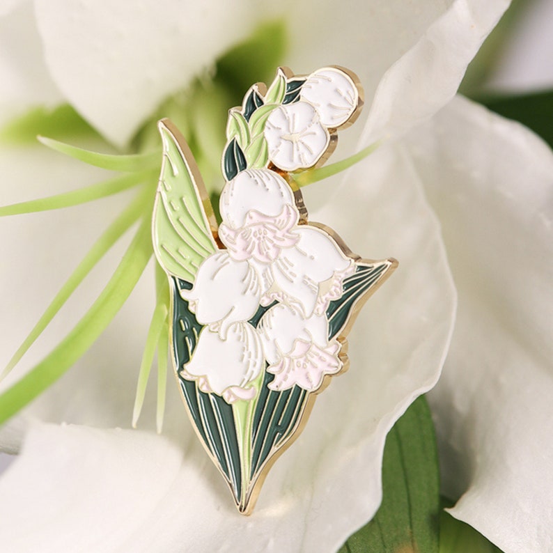 Nature Enamel Pin Iris and Muguet Floral Pin Botanic Pin - Etsy