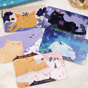 Spirit of Cats Oracle, 24 Cards Cat Oracle Affirmation Deck, Cat Tarot ...