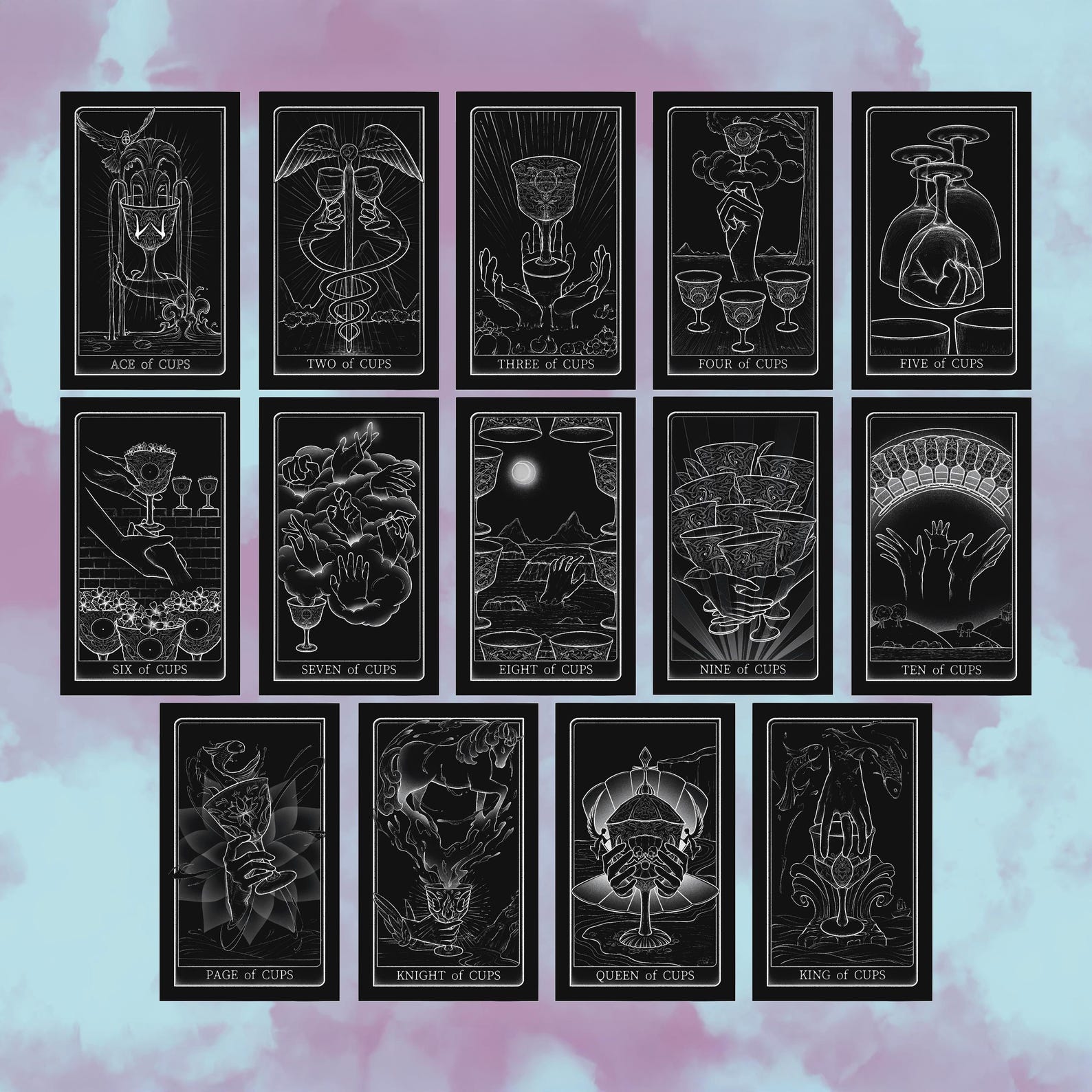 Tarot of Hand: Rider-waite for Advanced Readers, B&W Line Art, 3 ...