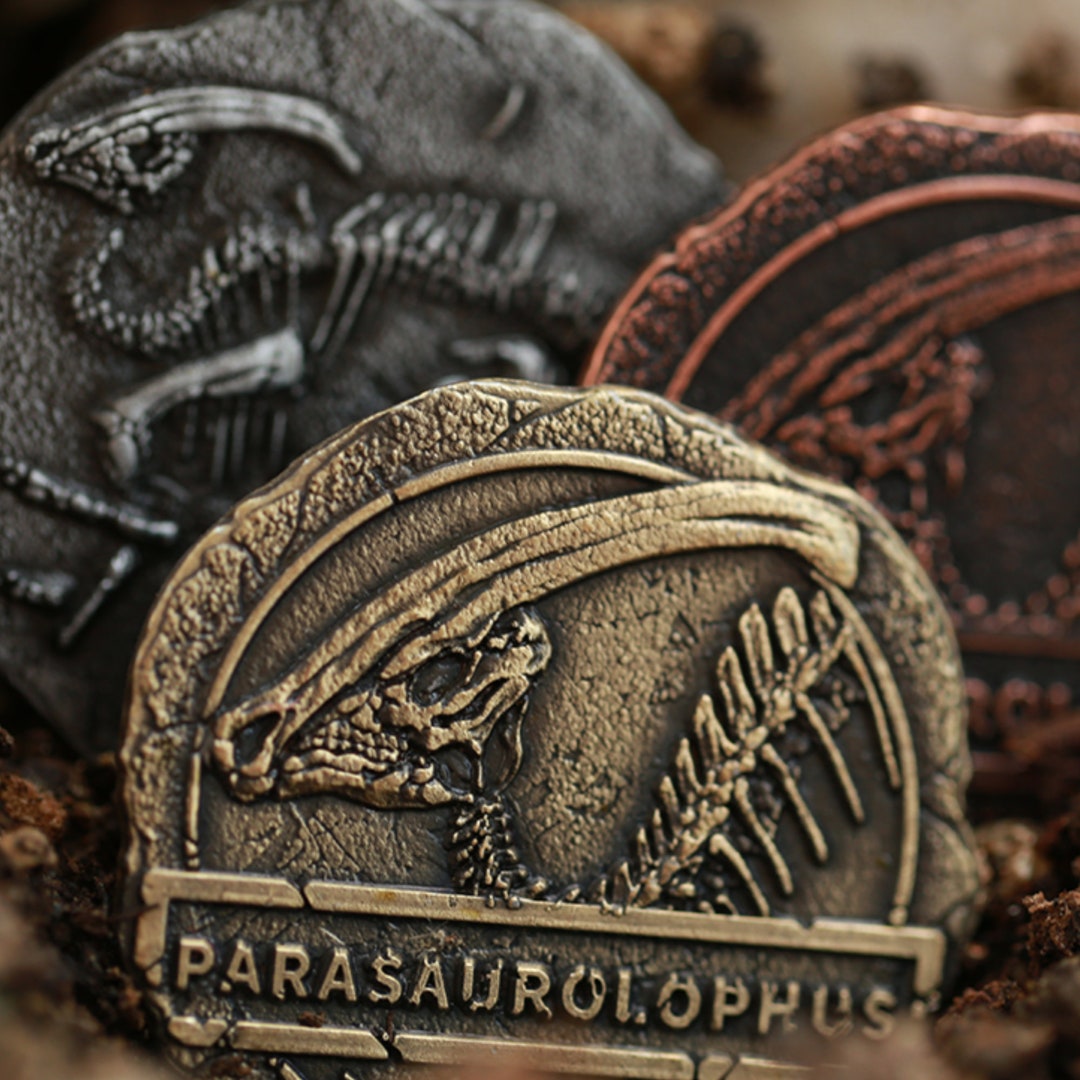 The Age of Dinosaurs Collectible Metal Coins Antique Brass Bronze Color ...