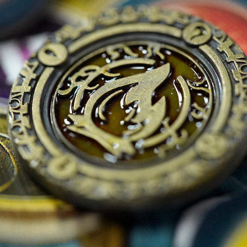 Four Elements Board Game Counters | Metal Alloy Tokens | Antique Gold ...