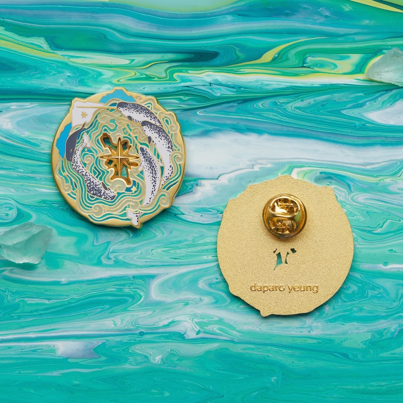 Daparo Glow-in-the-dark Enamel Pins "arctic Gemini" Beluga Whale ...