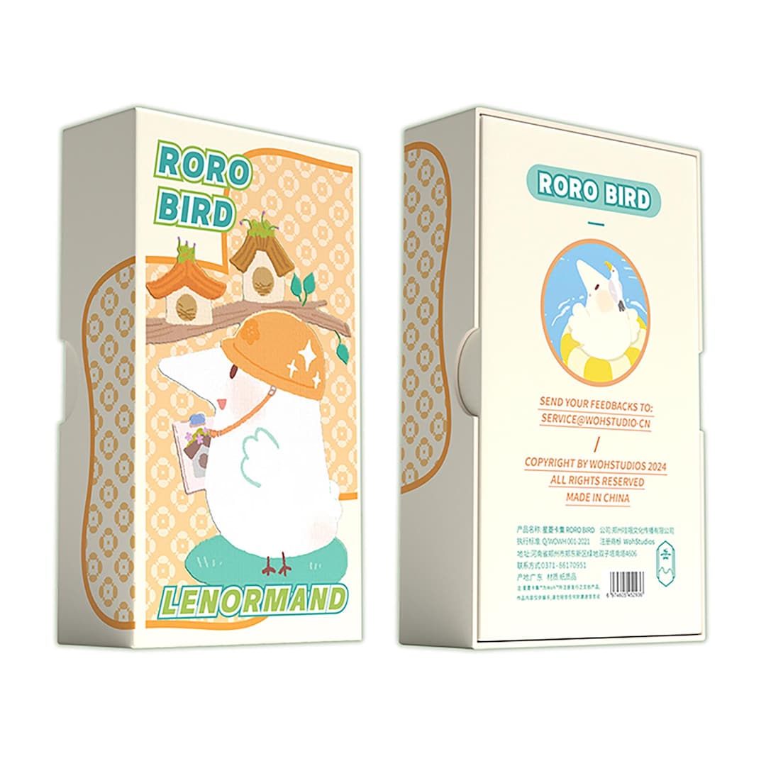 Roro Bird Lenormand Rana System 42 Cards Cartoon Egret Lots of Green ...